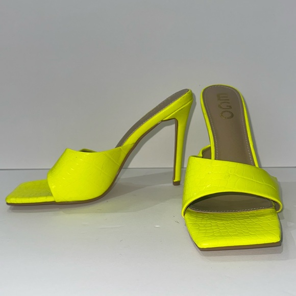 EGO | Shoes | Ego Mule Heels Neon Yellow | Poshmark